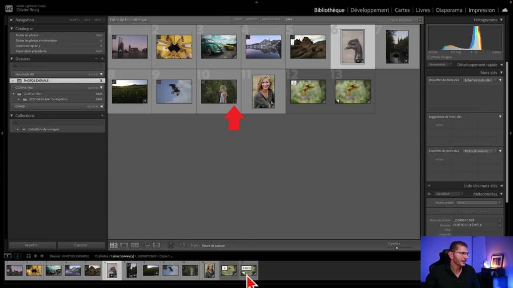 Guide des icônes, badges et marqueurs dans Lightroom